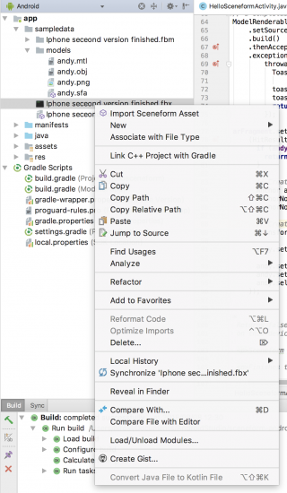 Android Studio/ARCoreで3Dモデルを読込み＆表示